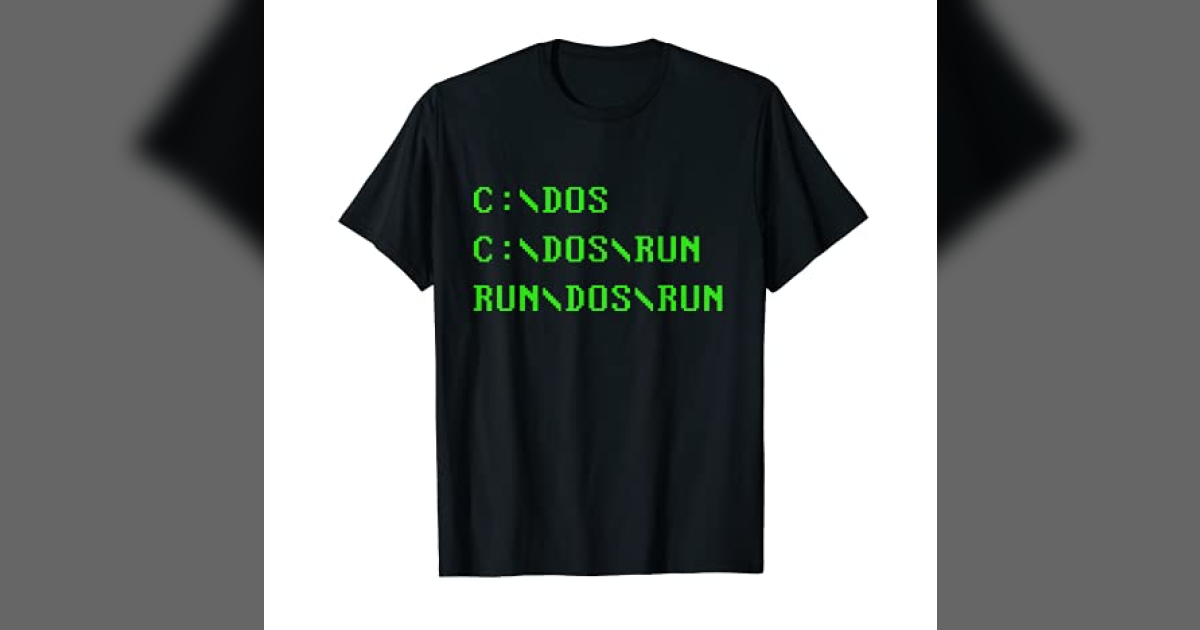 RUN DOS RUN T-Shirt - Classic Computer Humor